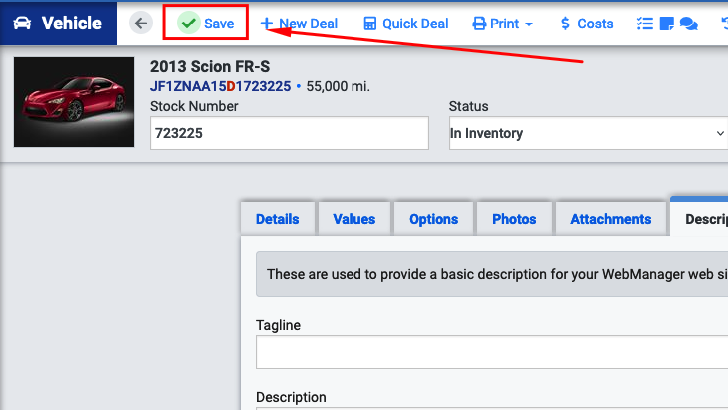 Description Tab – AutoManager