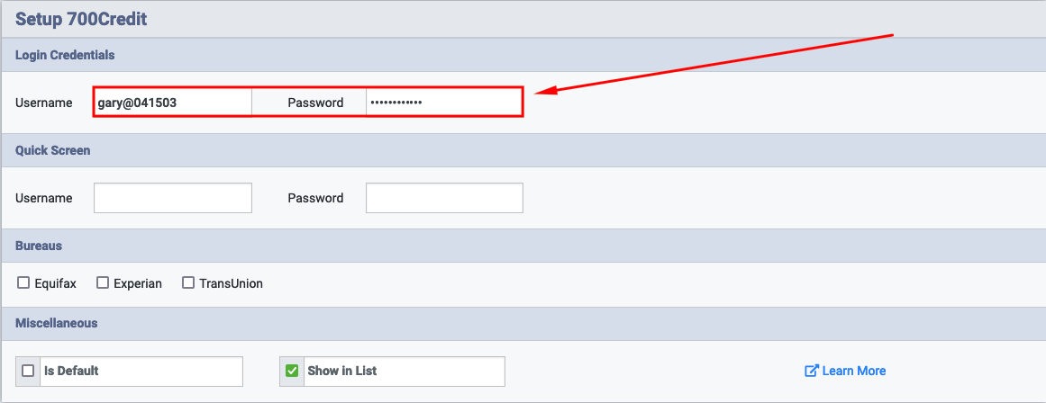 700Credit Setup – AutoManager