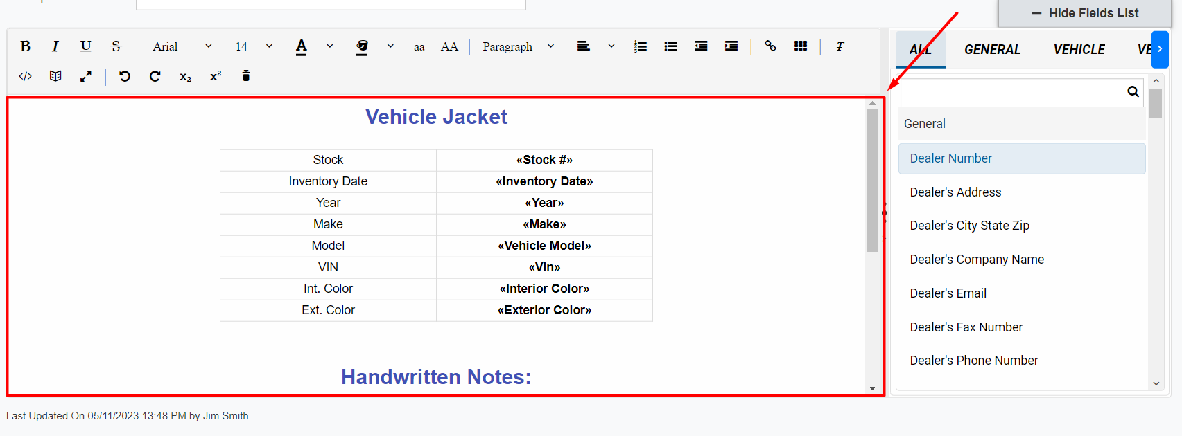 Inventory Letters Settings – AutoManager