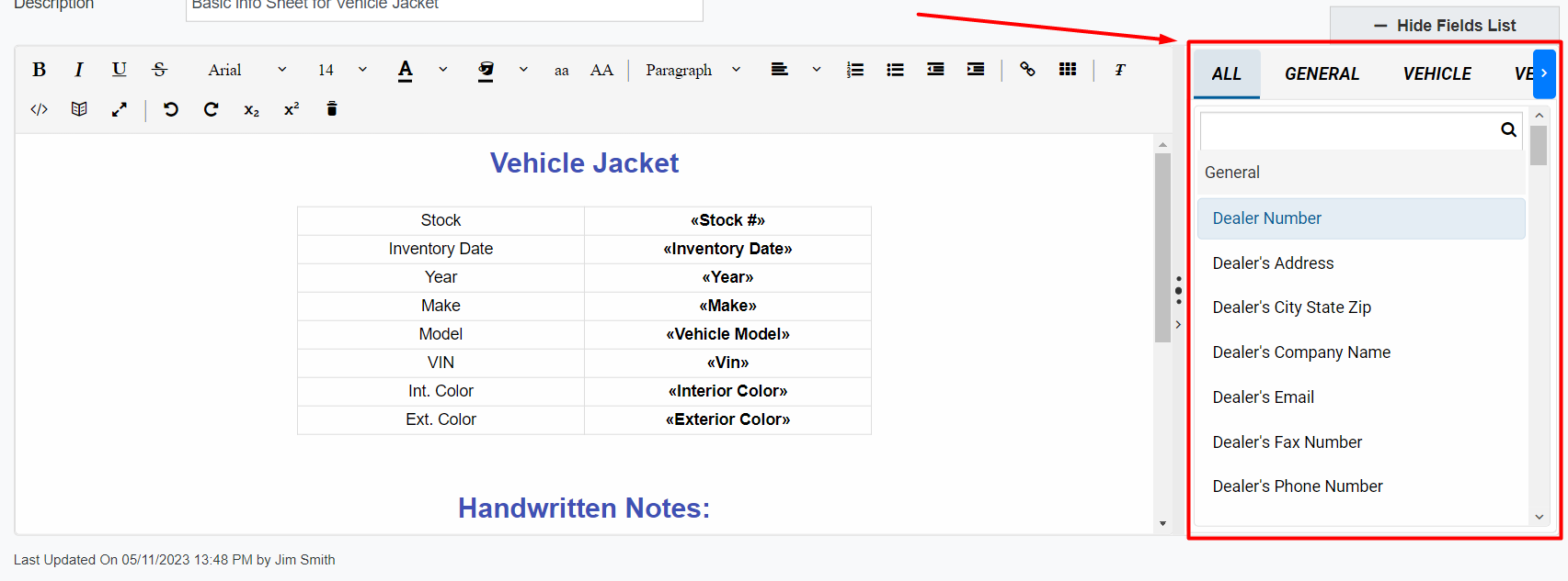 Inventory Letters Settings – AutoManager