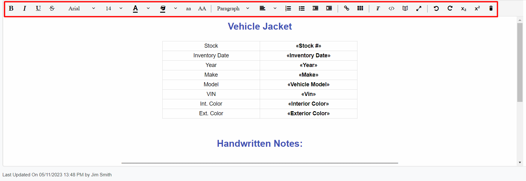Inventory Letters Settings – AutoManager