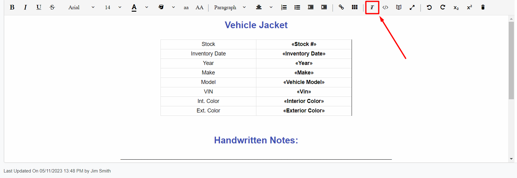 Inventory Letters Settings – AutoManager