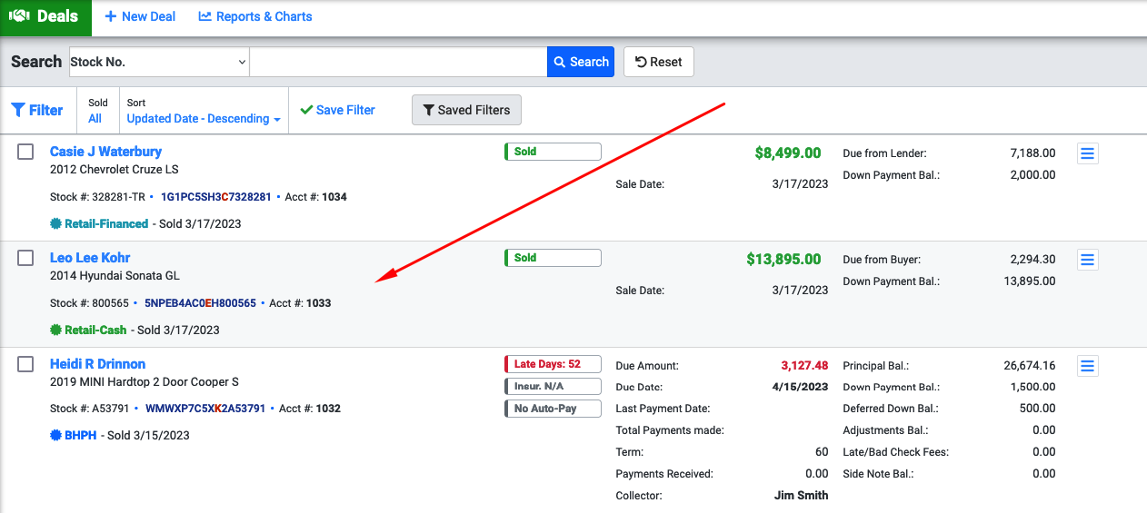 Deal List – AutoManager
