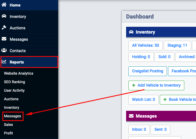 Messages Report – AutoManager