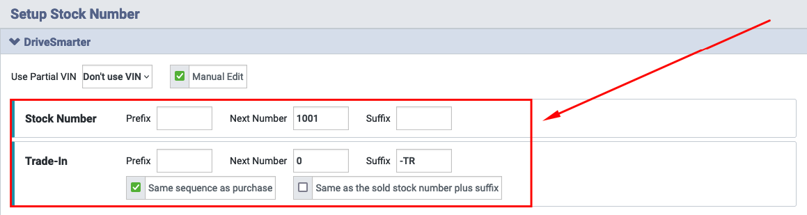 Stock Number Sequencing – AutoManager