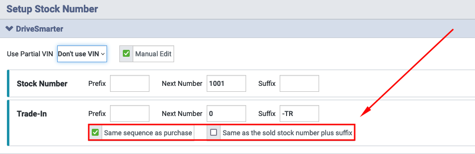 Stock Number Sequencing – AutoManager