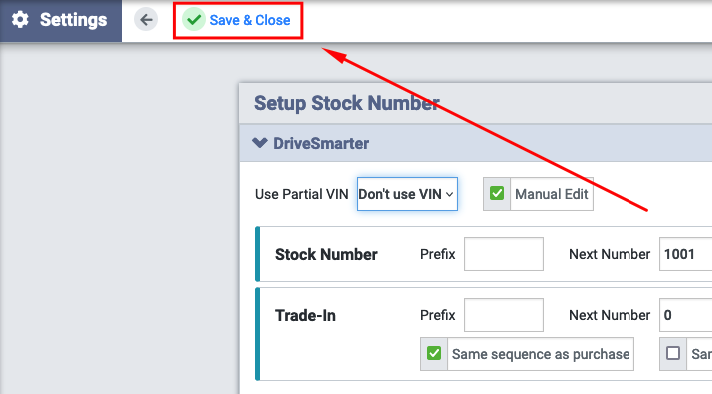Stock Number Sequencing – AutoManager