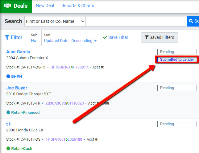 Deal Statuses – AutoManager