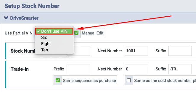 Stock Number Sequencing – AutoManager