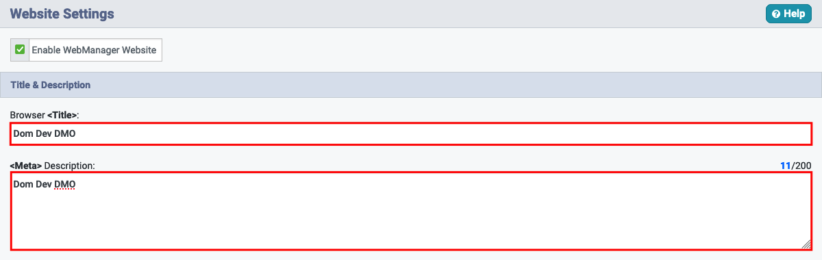 Website General Settings – AutoManager