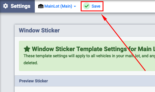 Window Sticker Settings – AutoManager