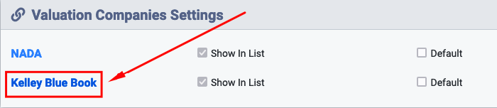 Kelley Blue Book Setup – AutoManager