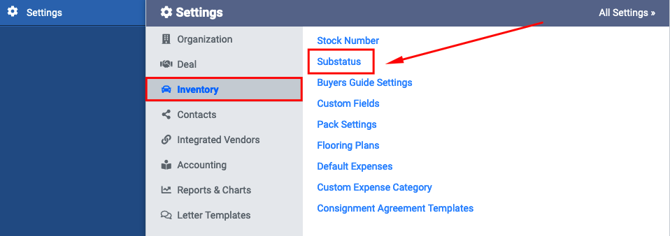 Inventory Sub-Statuses – AutoManager