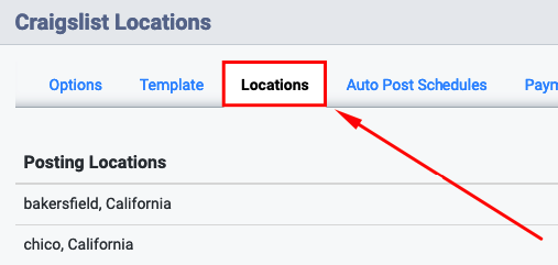 Craigslist Posting Interface – Setup Options – AutoManager