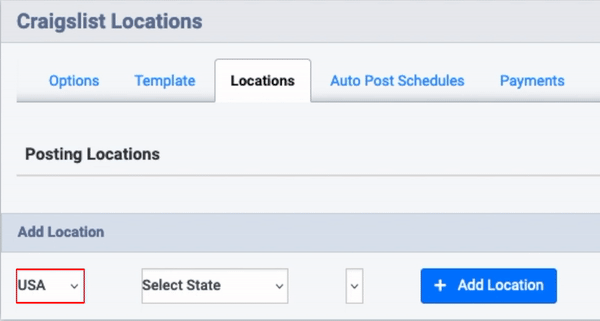 Craigslist Posting Interface – Setup Options – AutoManager