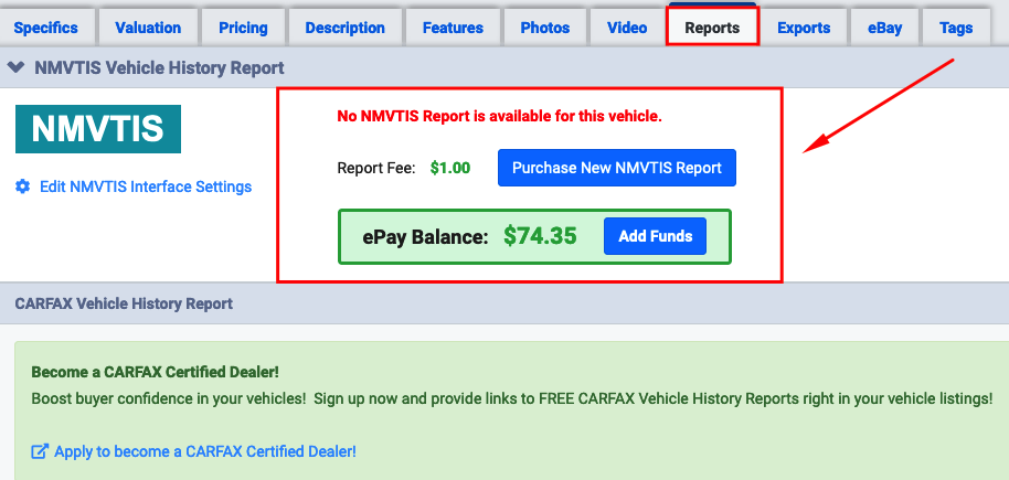 NMVTIS Reports in WebManager – AutoManager