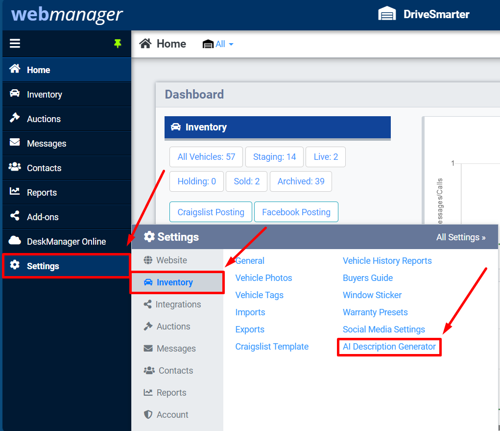 AI Description Generator in WebManager – AutoManager
