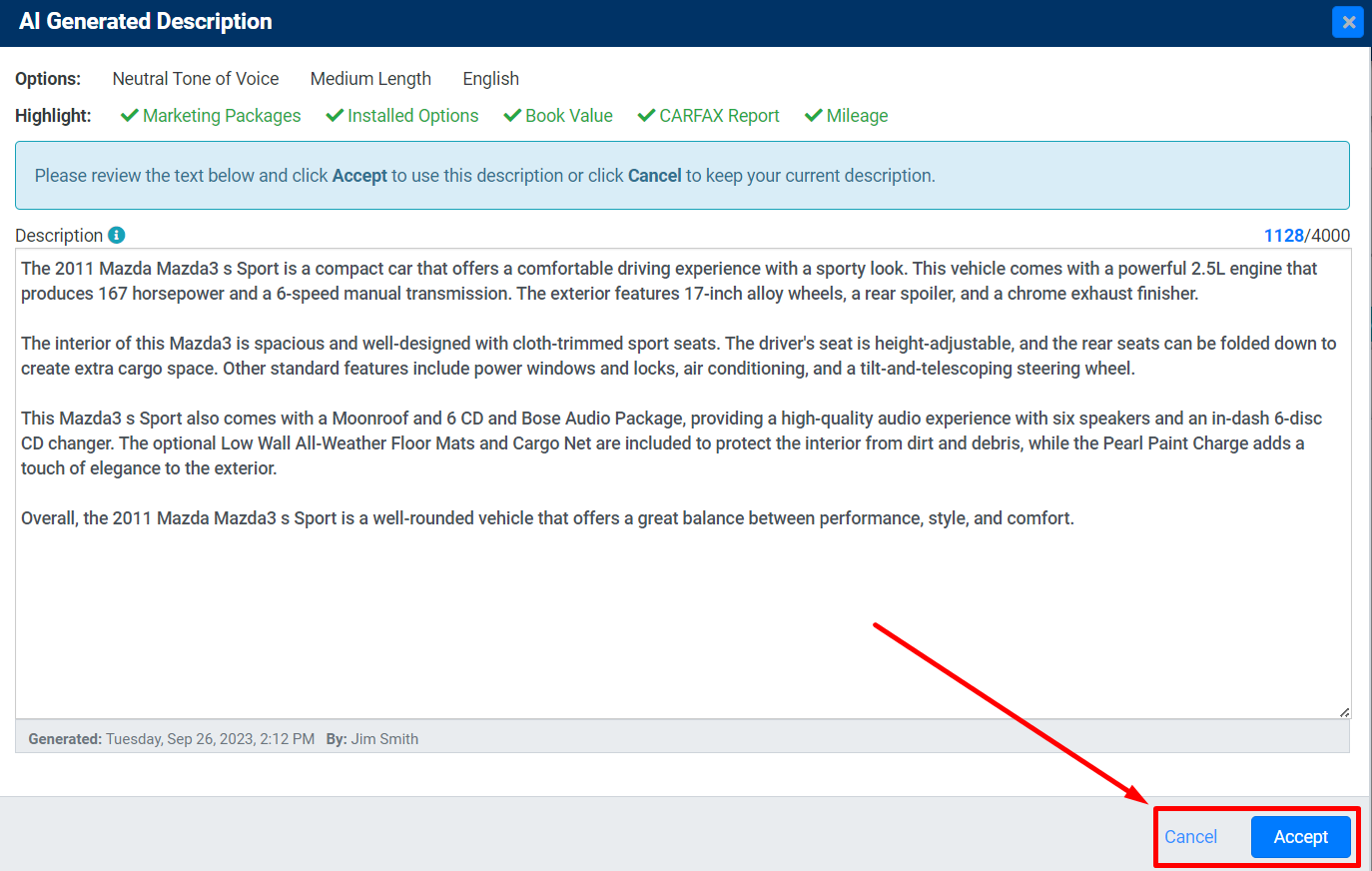 AI Description Generator in WebManager – AutoManager
