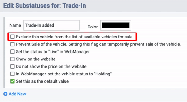 Inventory Sub-Statuses – AutoManager
