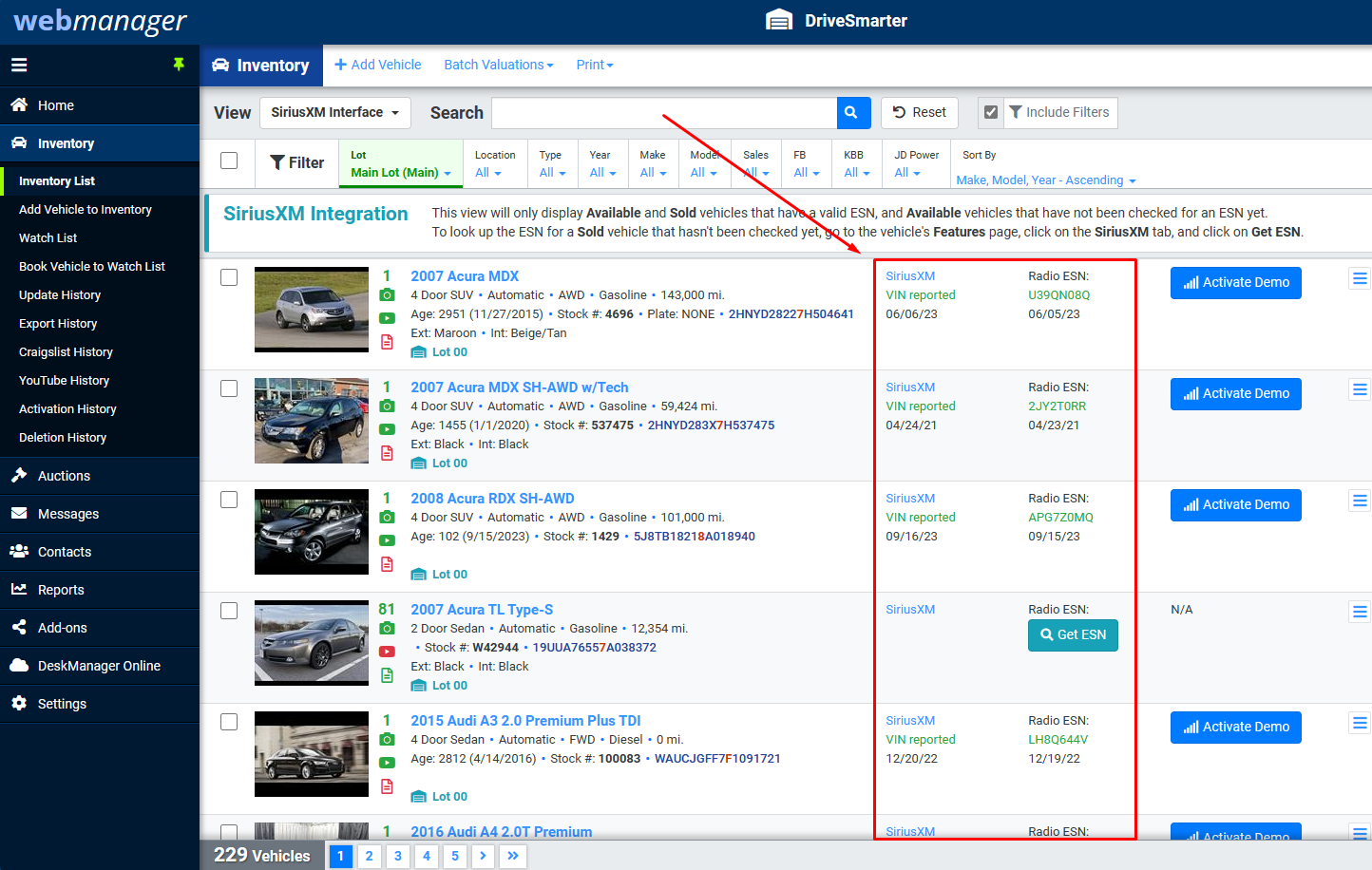 Using The SiriusXM Interface – AutoManager
