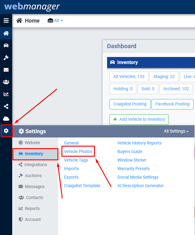 WebManager Vehicle Photo Settings – AutoManager