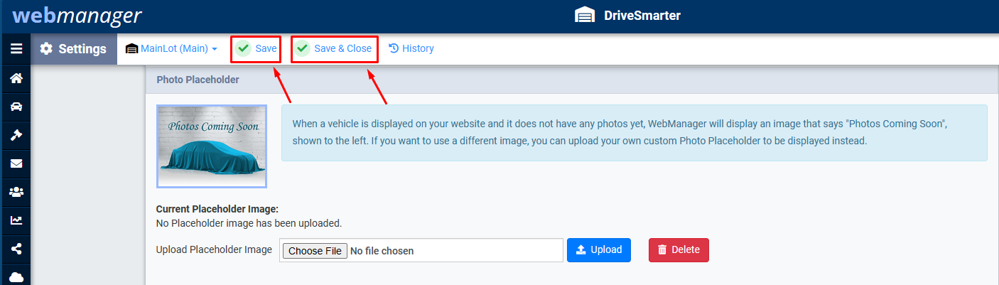 WebManager Vehicle Photo Settings – AutoManager