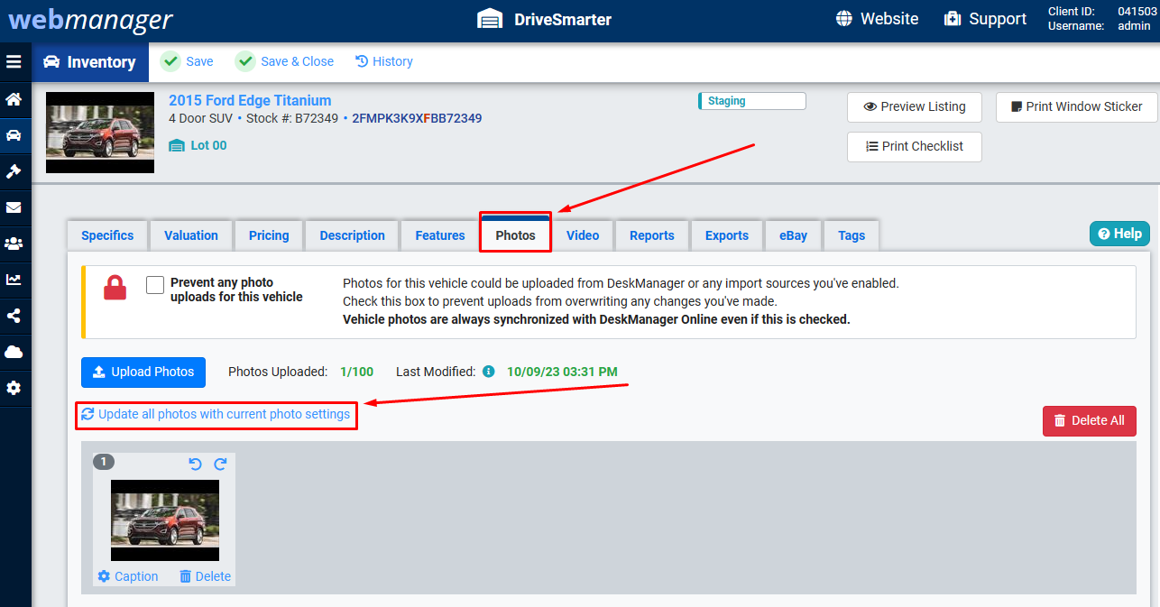 WebManager Vehicle Photo Settings – AutoManager