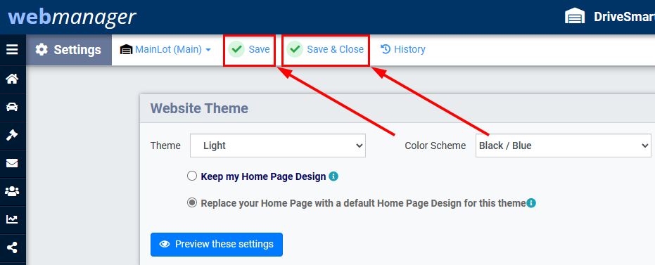 Website Theme – AutoManager