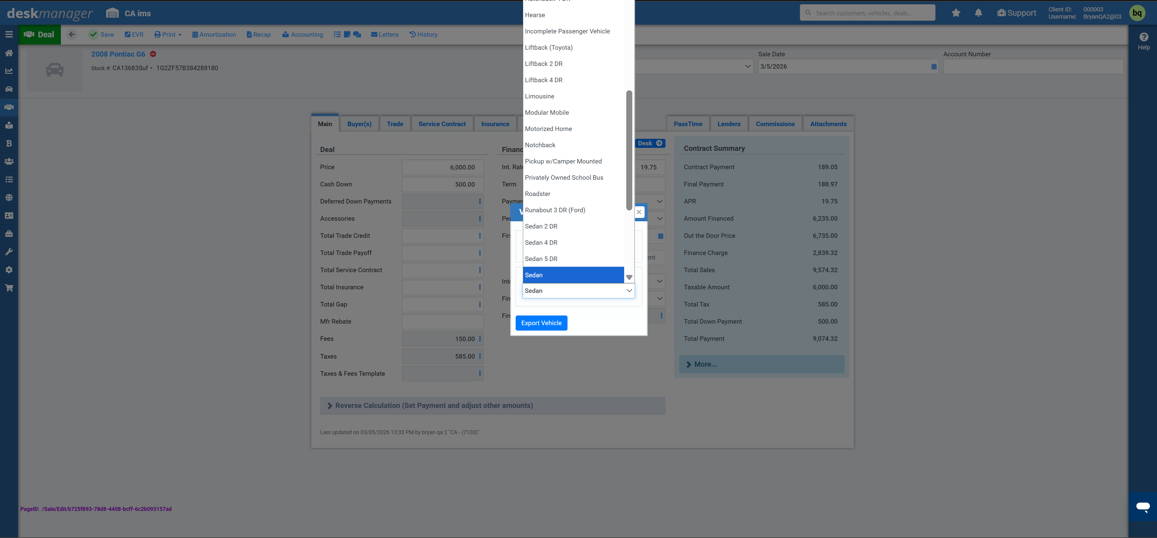 Submitting a Deal to VITU – AutoManager