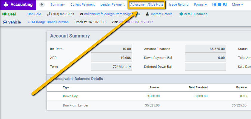 Adjustment Categories – AutoManager