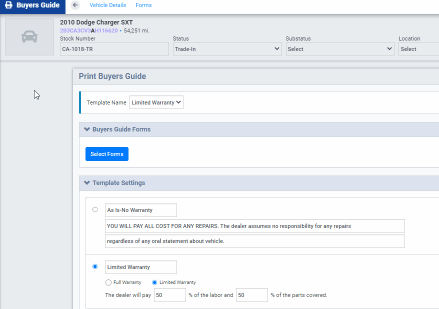 Buyer's Guides in DeskManager Online – AutoManager