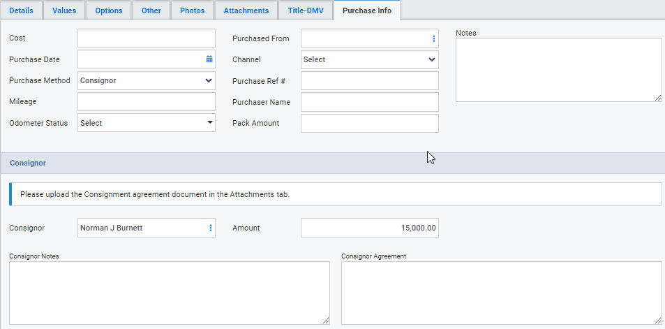 Consignors in DeskManager Online – AutoManager