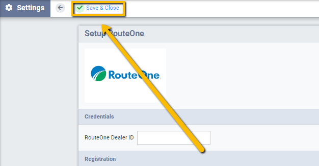 RouteOne Configuration – AutoManager