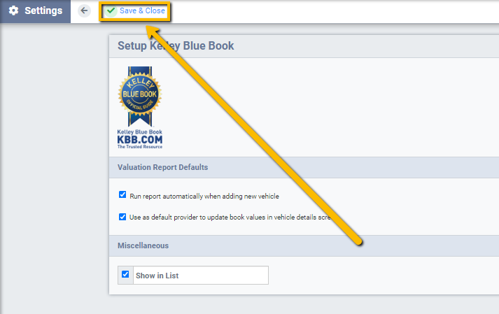 Kelley Blue Book Setup – AutoManager