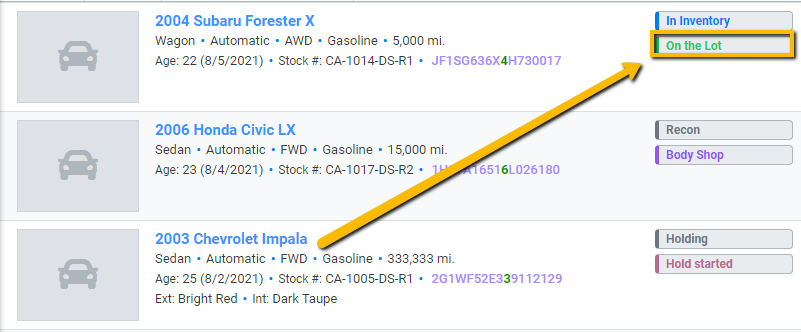 Inventory Sub-Statuses – AutoManager