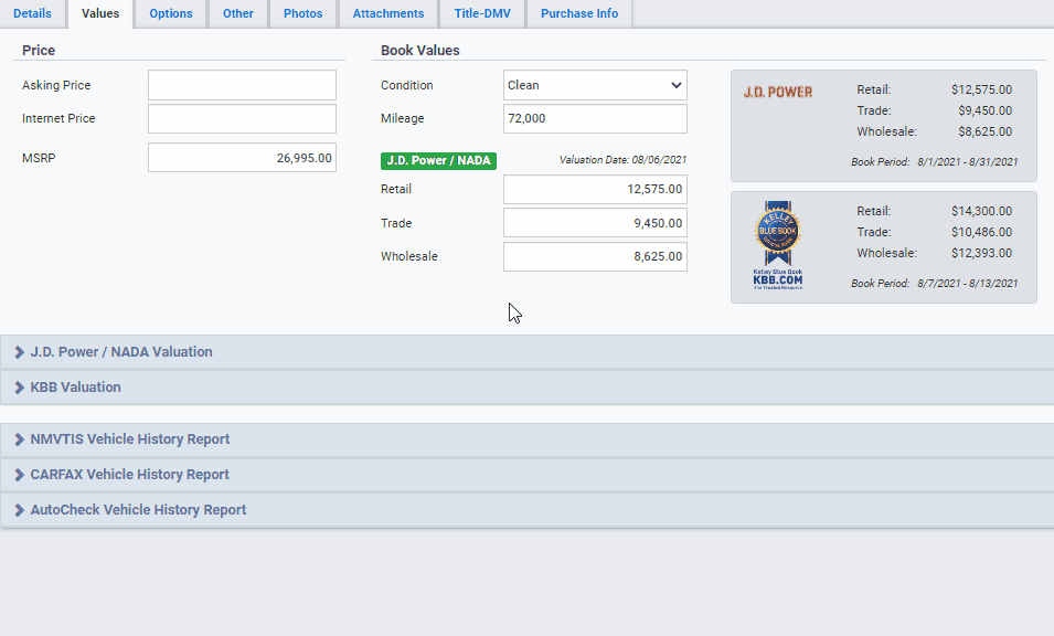 Running Vehicle History Reports – AutoManager