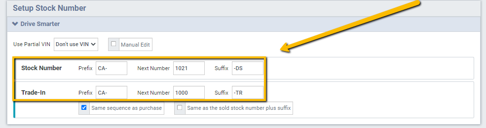 Stock Number Sequencing – AutoManager