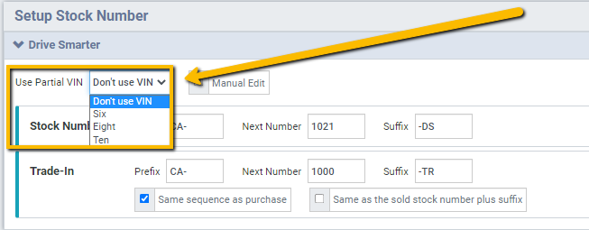 Stock Number Sequencing – AutoManager