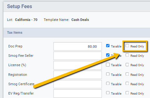 Taxes & Fees Templates – AutoManager