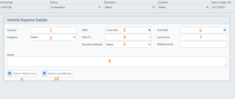 Vehicle Costs – AutoManager
