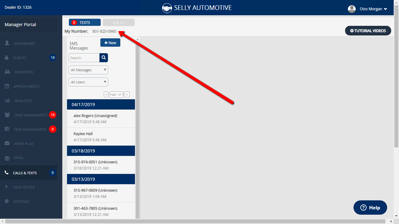 WebManager Website Texting Setup – AutoManager
