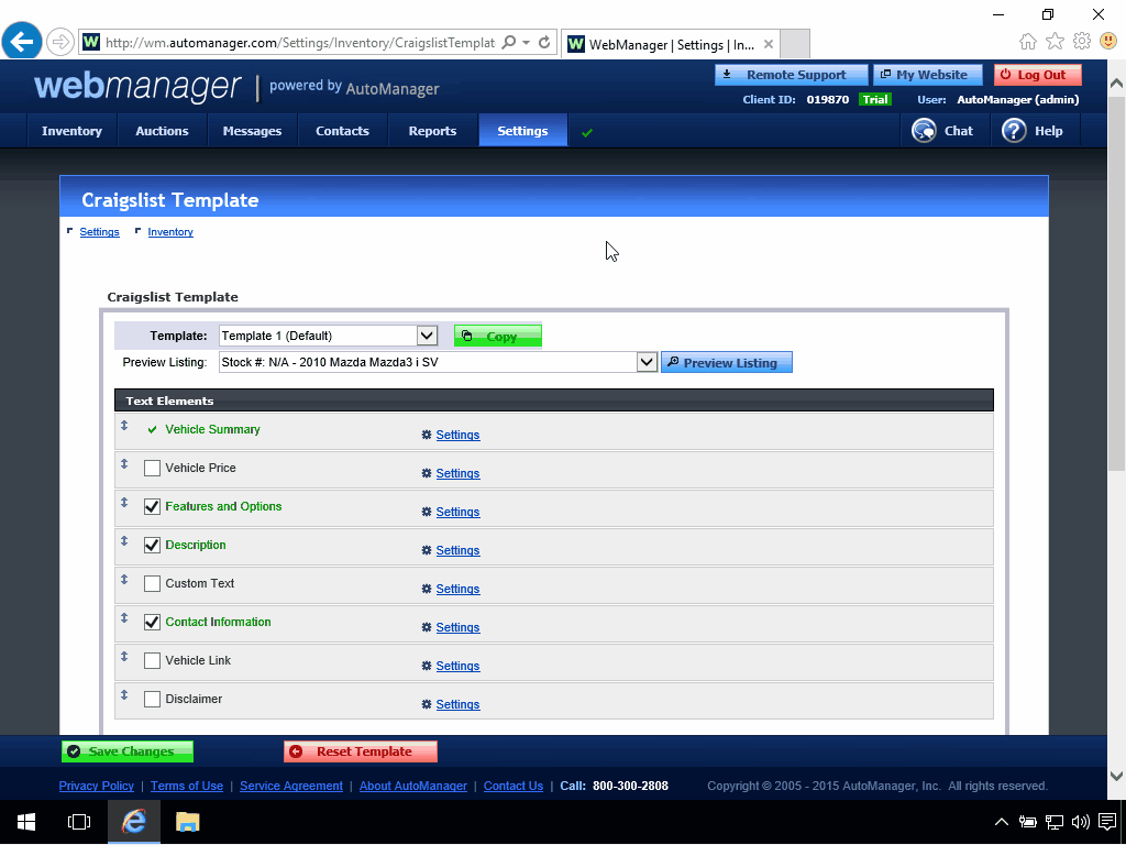 Defining Your Craigslist Template – AutoManager