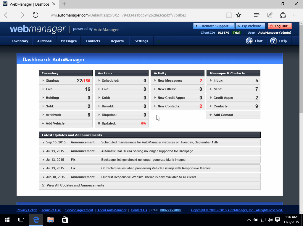 WebManager to Frazer Data Transfer – AutoManager