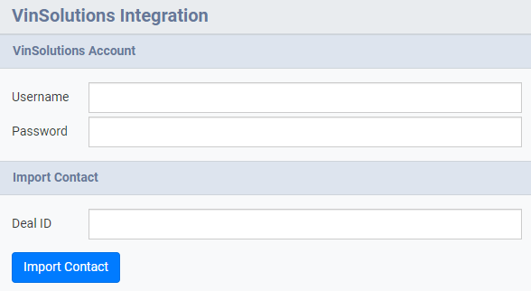 VinSolutions Integration Settings – AutoManager